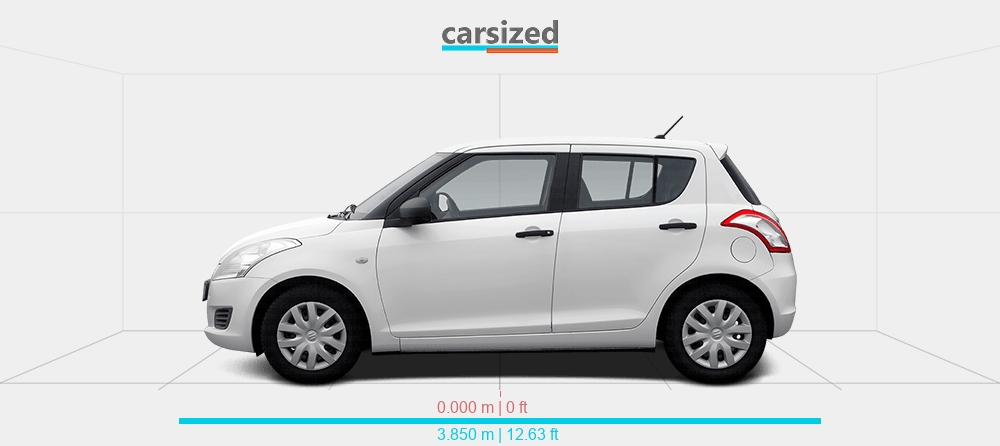 Dimensions: Suzuki Swift 2010-2017 vs. Suzuki Swift 2017-present