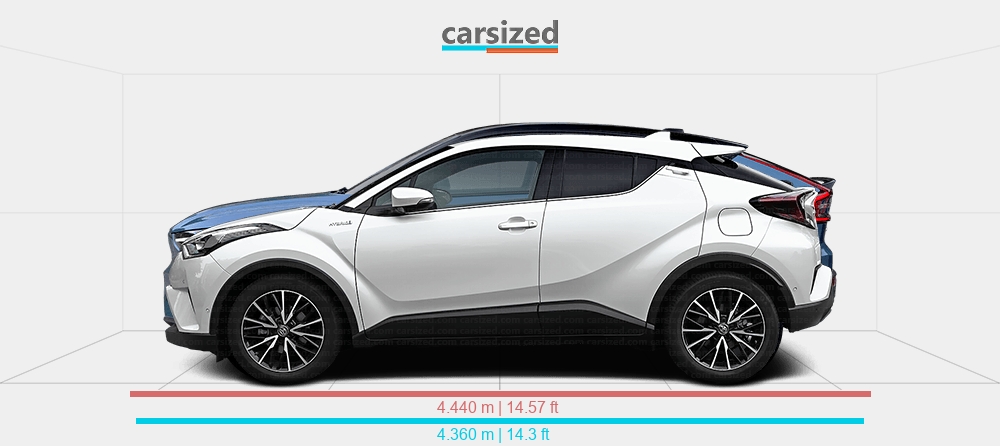 Dimensions: Toyota C-HR 2016-2019 vs. Volvo C40 2021-present