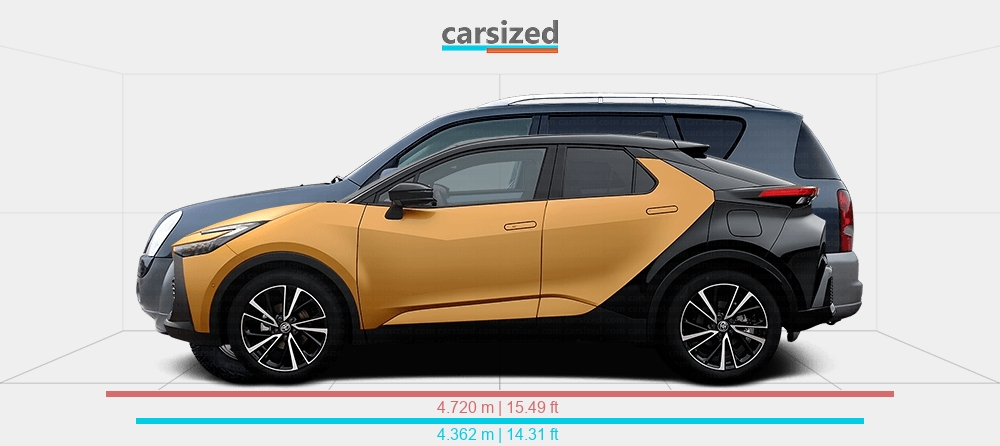 Dimensions: Toyota C-HR 2023-present vs. SsangYong Rexton 2006-2013