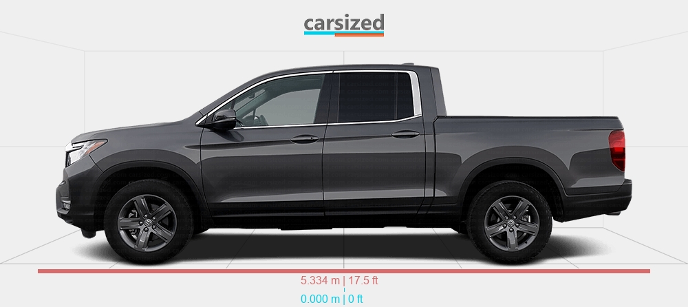 Dimensions: Toyota Hilux 2016-2020 vs. Honda Ridgeline 2016-present