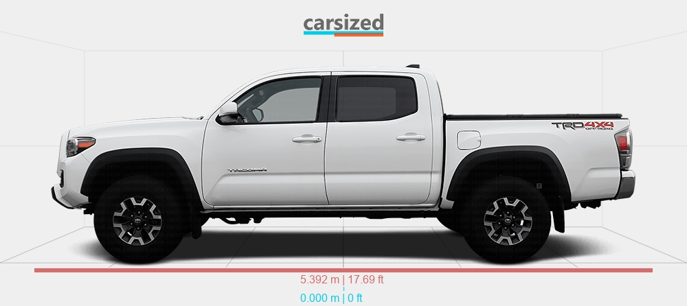 Dimensions: Toyota Hilux 2016-2020 vs. Toyota Tacoma 2015-2023