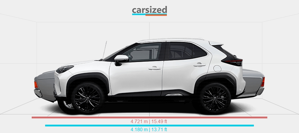 Dimensions: Toyota Yaris Cross 2021-present vs. Ford Taunus 1968-1971