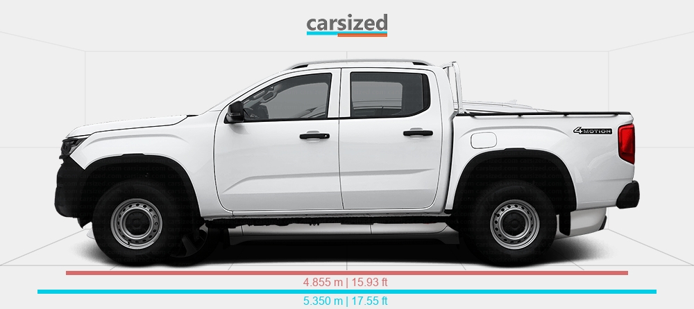 Dimensions: Volkswagen Amarok 2022-present vs. Kia Optima 2015-2018