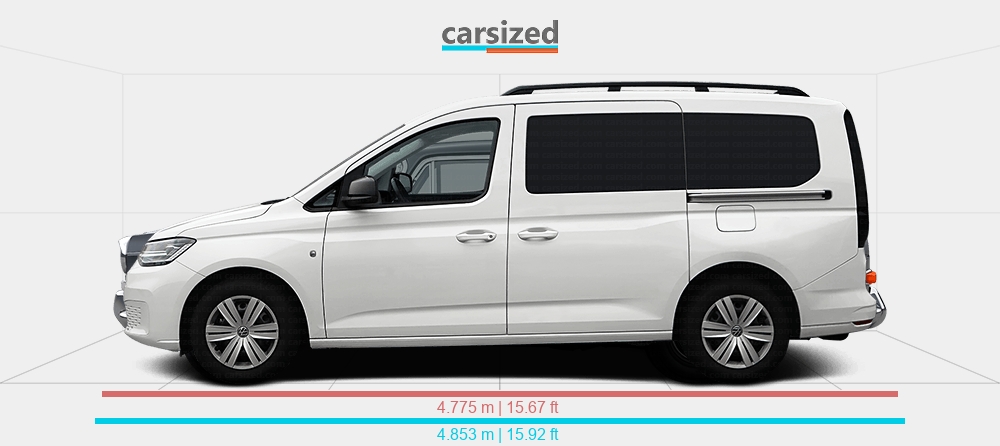 Dimensions: Volkswagen Caddy 2020-present vs. Vanden Plas Princess R ...