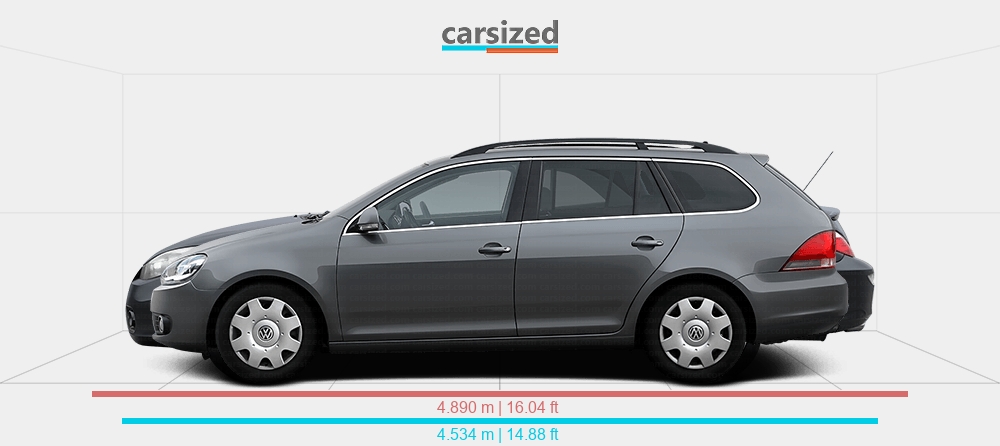 Dimensions: Volkswagen Golf 2009-2013 vs. Toyota Solara 2003-2008