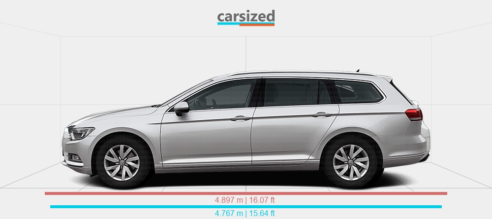Dimensions: Volkswagen Passat 2014-2019 vs. Opel Insignia 2020-present
