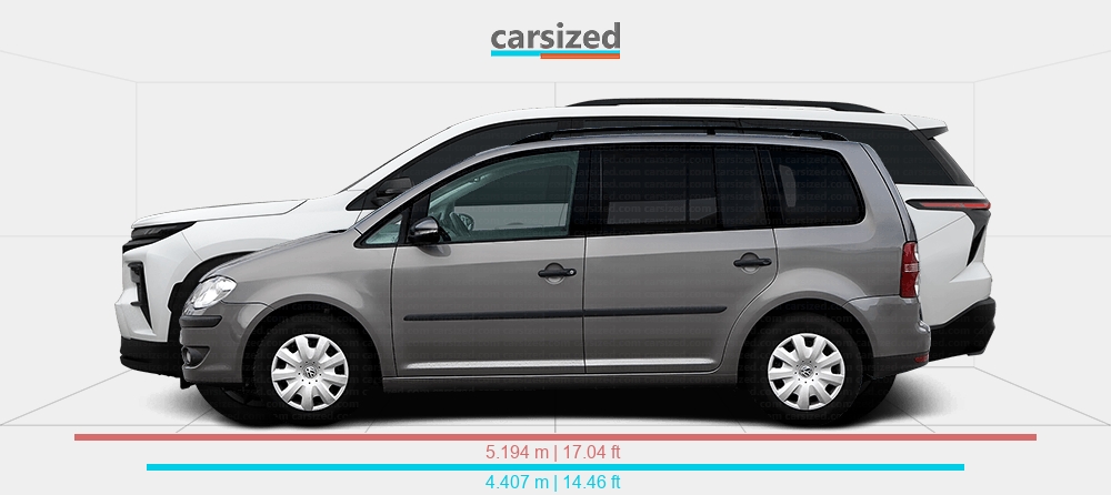 Dimensions: Volkswagen Touran 2006-2010 vs. Chevrolet Traverse 2024-present