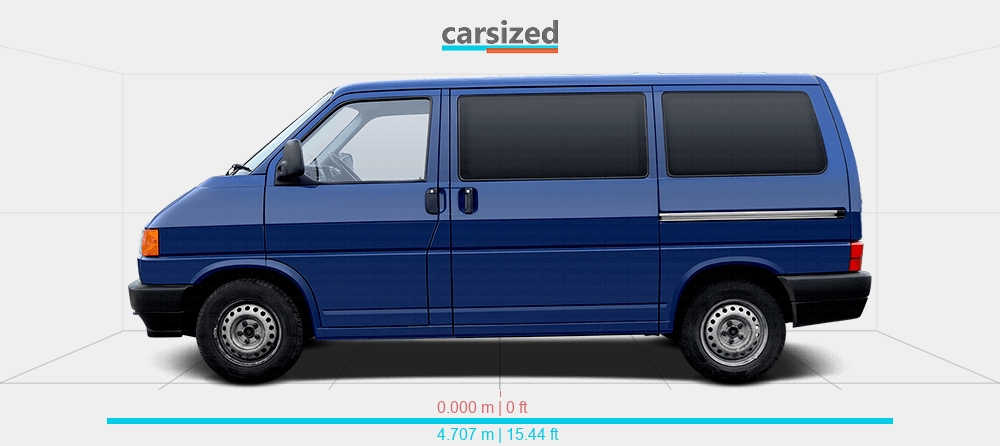 Dimensions: Volkswagen Transporter 1990-2004 vs.