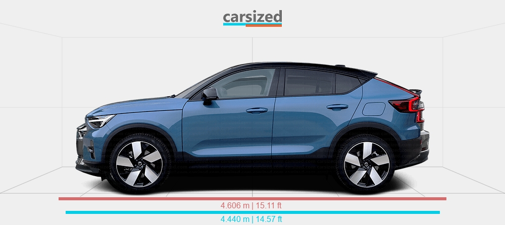 Dimensions: Volvo C40 2021-present vs. Polestar 2 2020-present