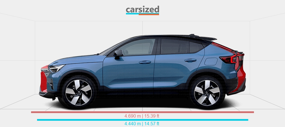 Dimensions: Volvo C40 2021-present vs. Toyota bZ4X 2022-present