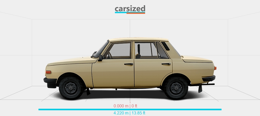 Dimensions: Wartburg 353 1985-1989 vs. Volvo 122 1956-1967
