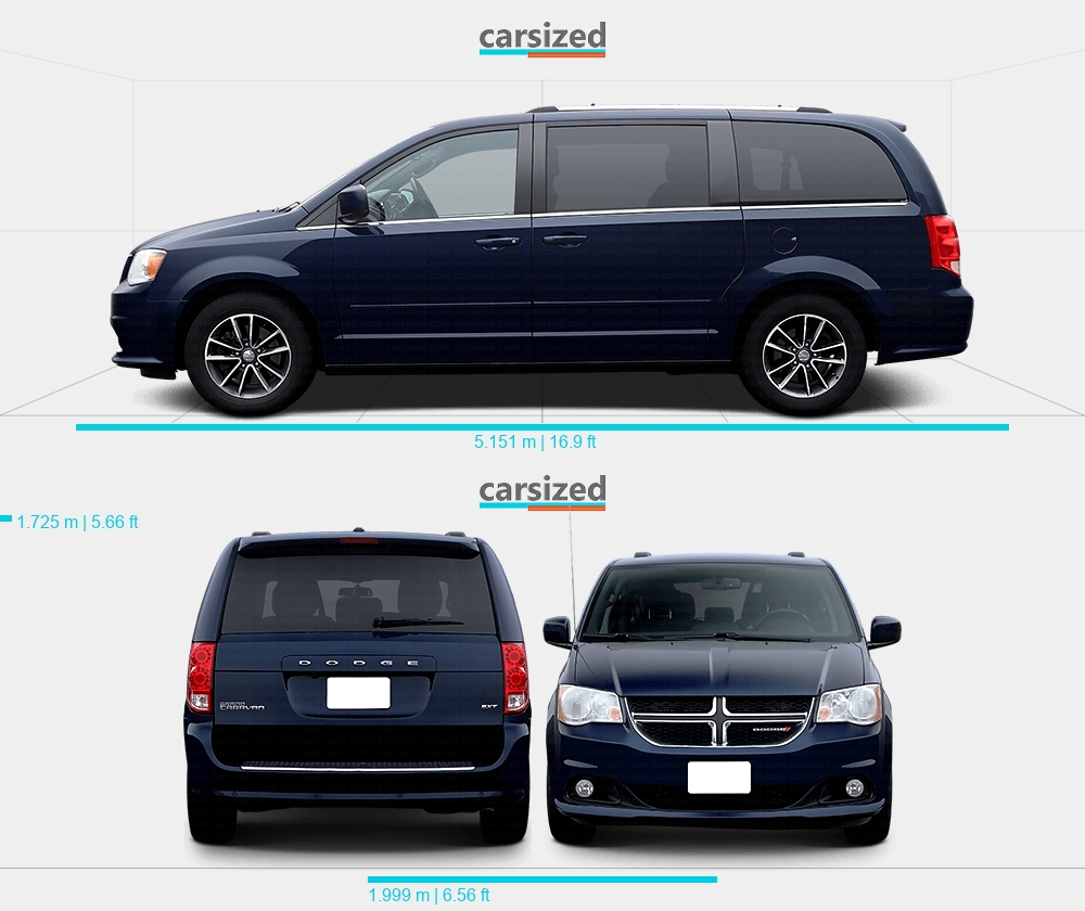 Dodge Grand Caravan 2011-2020 Dimensions Side View