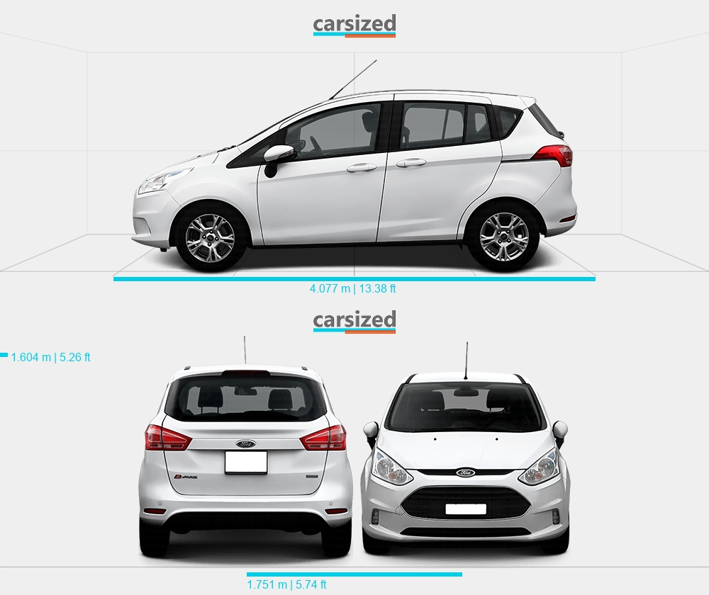 Ford B-Max 2012-2017 Dimensions Side View