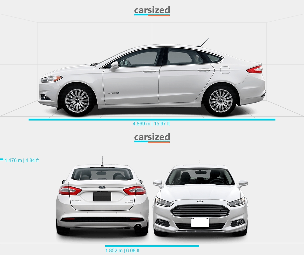 Ford Fusion 2012-2017 Dimensions Side View