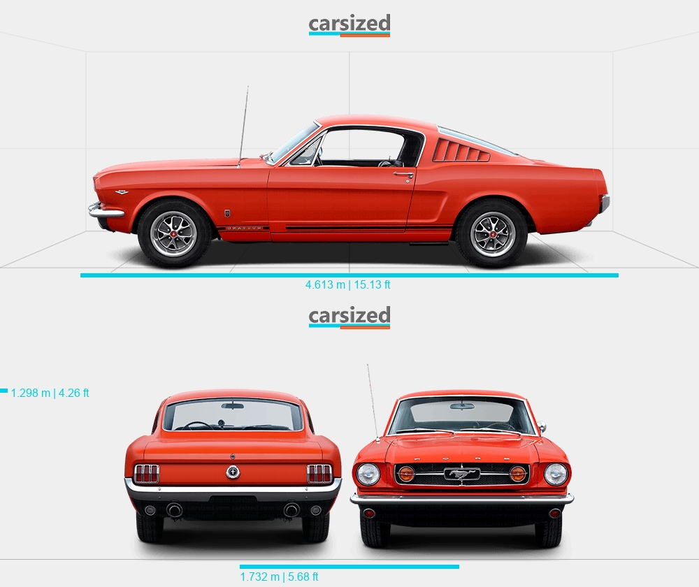 Ford Mustang 1964-1966 Dimensions Side View