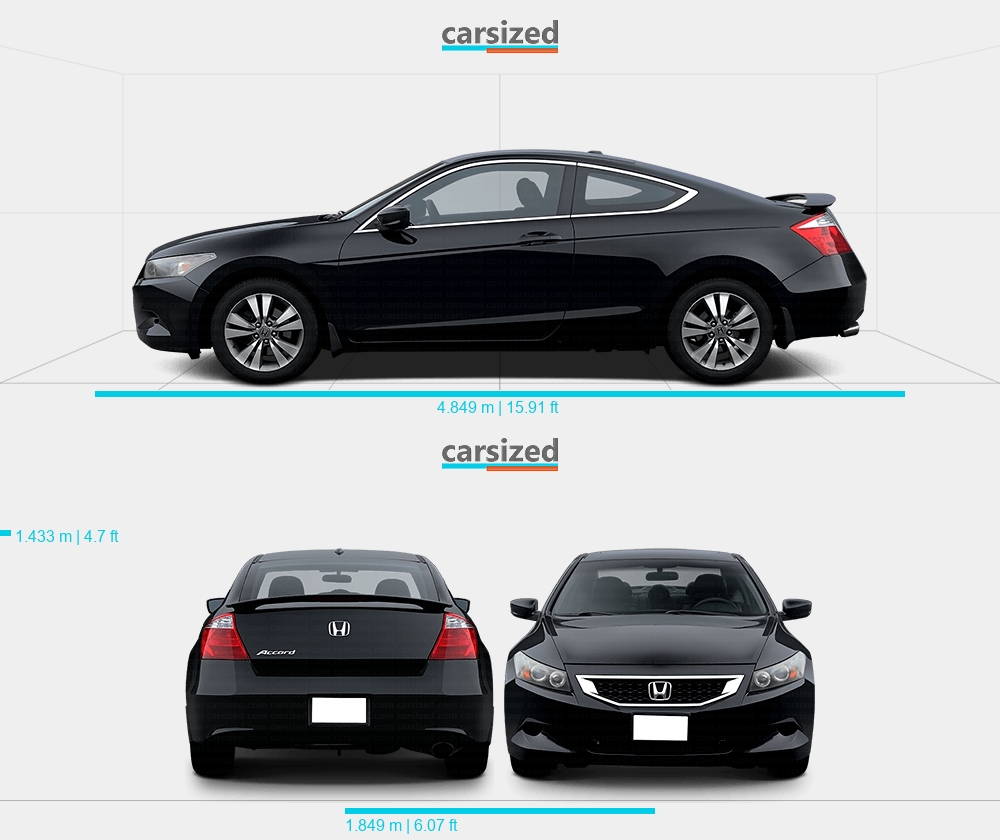 Honda Accord 2007-2012 Dimensions Side View