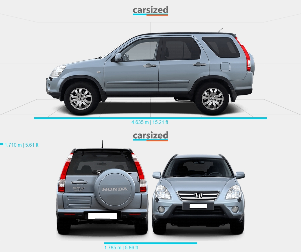 Honda CR-V 2004-2006 Dimensions Side View