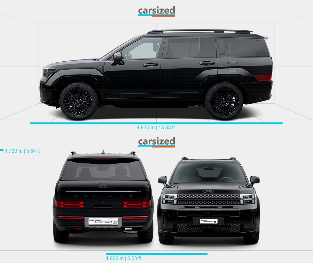 Hyundai Santa Fe 2023-present Dimensions Side View