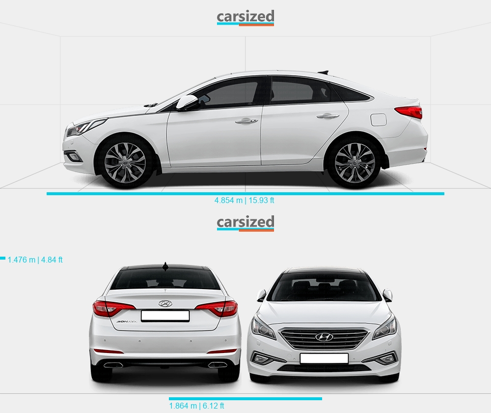 Hyundai Sonata 2014-2017 Dimensions Side View