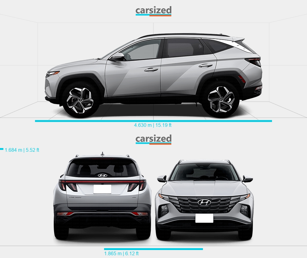 Hyundai Tucson 2020-present Dimensions Side View