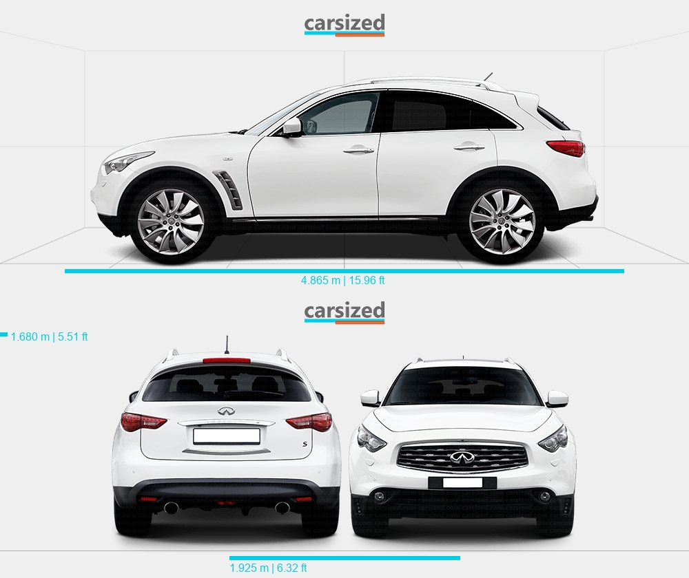 INFINITI FX 2008-2012 Dimensions Side View
