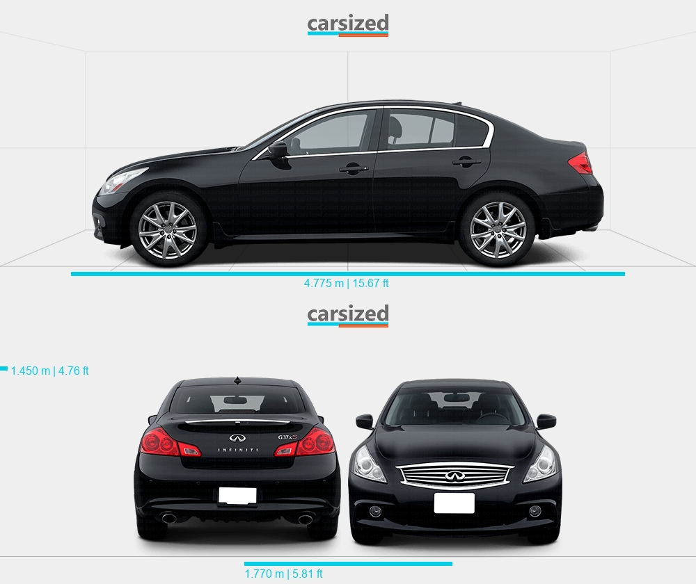 INFINITI G 2006-2015 Dimensions Side View