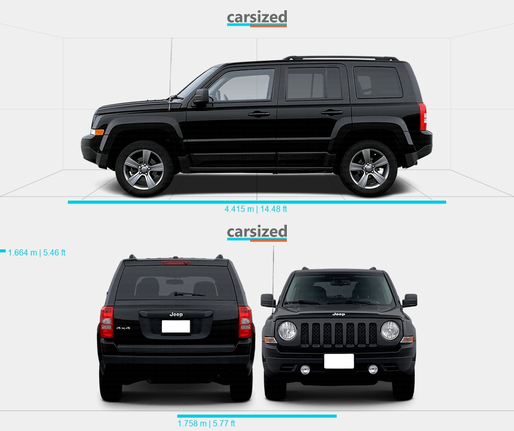 Jeep Patriot 2011-2016 Dimensions Side View
