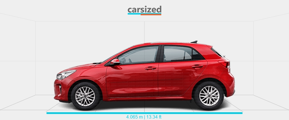 Kia Rio 2017-2020 Dimensions Side View