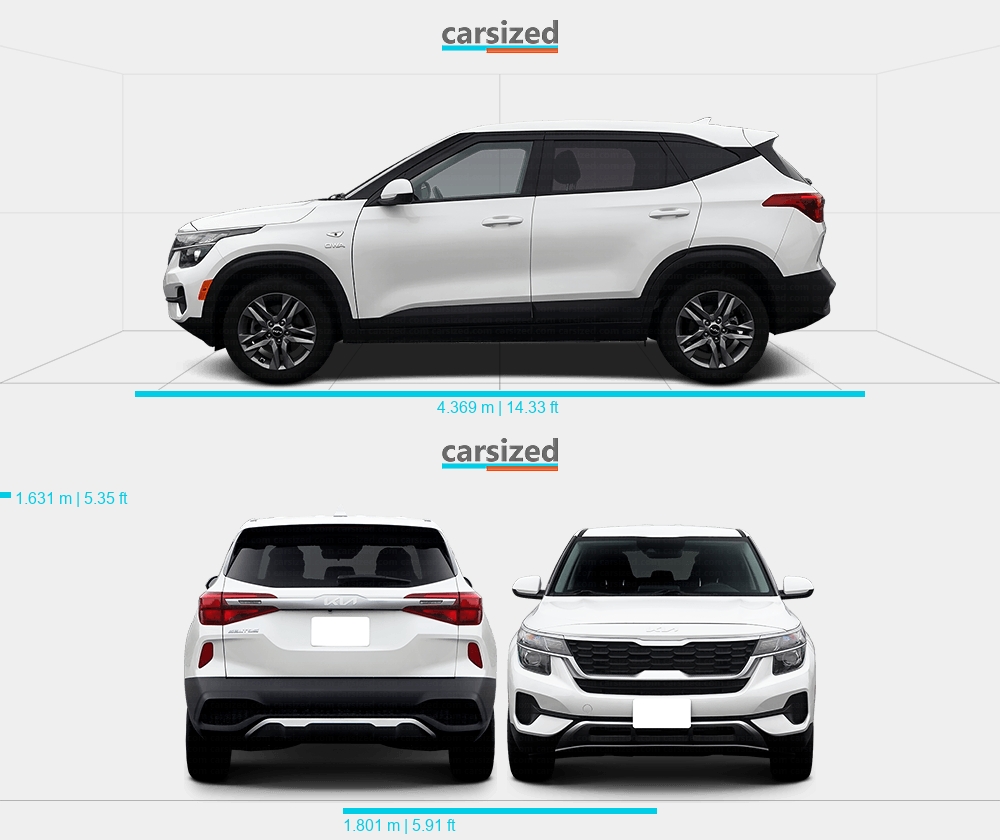 Kia Seltos 2019-present Dimensions Side View