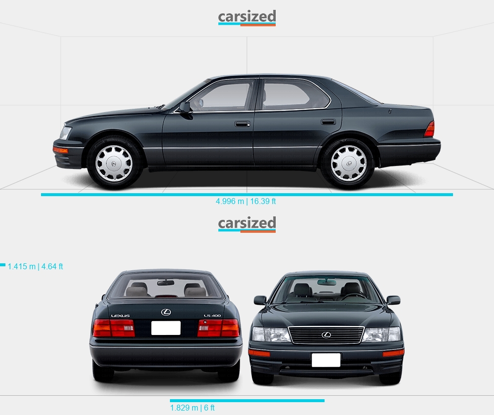 Lexus LS 1994-1997 Dimensions Side View