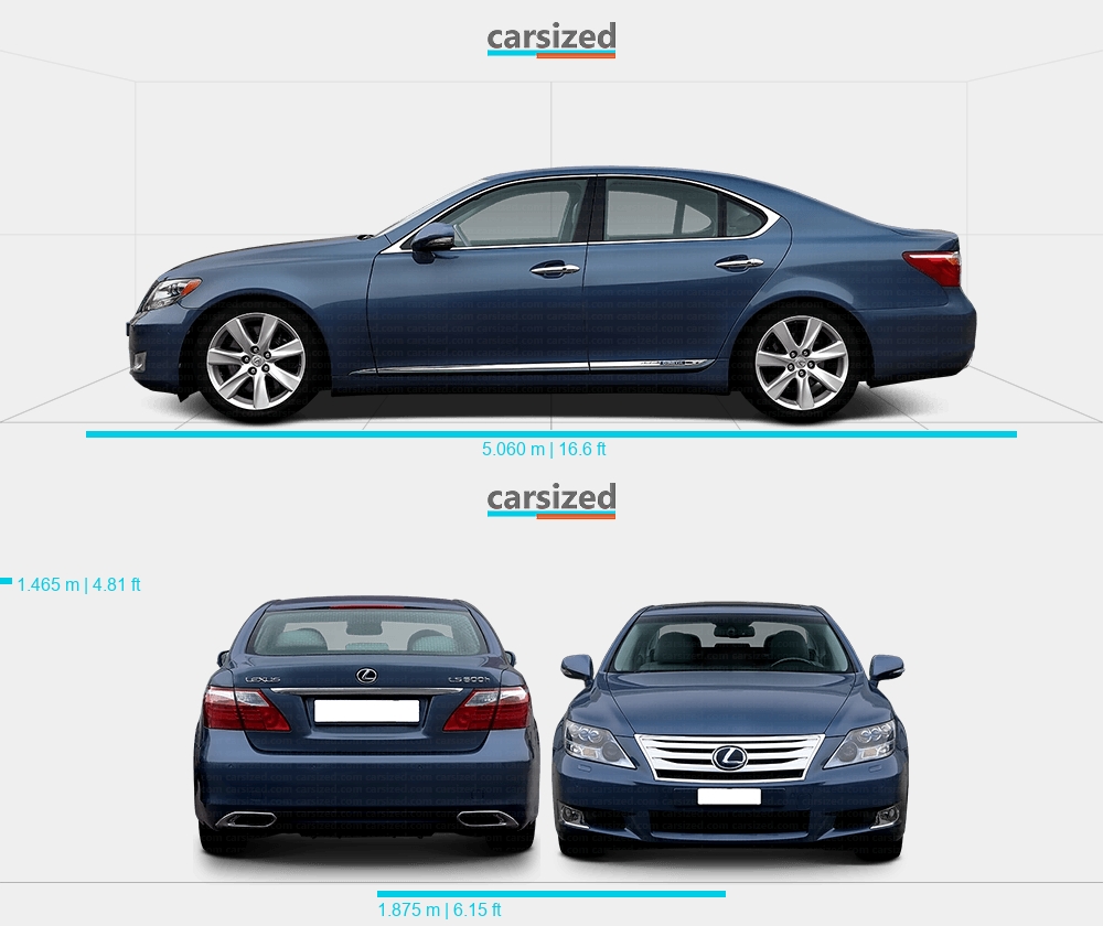 Lexus LS 2010-2012 Dimensions Side View