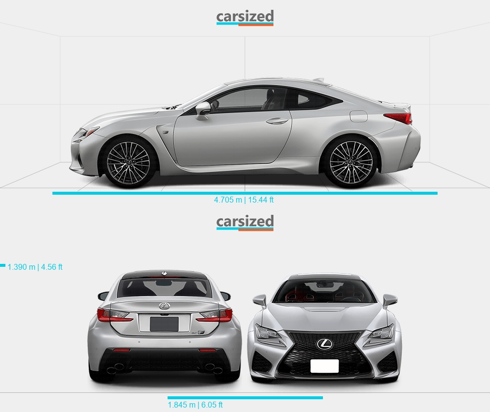 Lexus RC 2014-2018 Dimensions Side View
