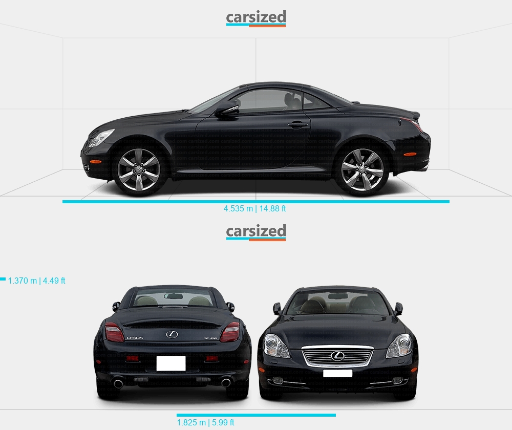 Lexus SC 2005-2010 Dimensions Side View