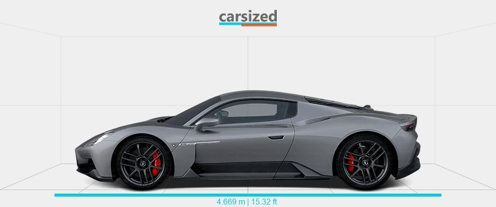 Maserati MC20 2020-present Dimensions Side View