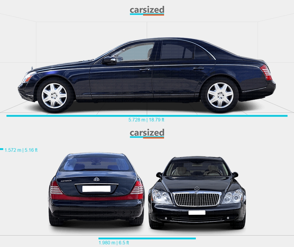 Maybach 57 2002-2012 Dimensions Side View