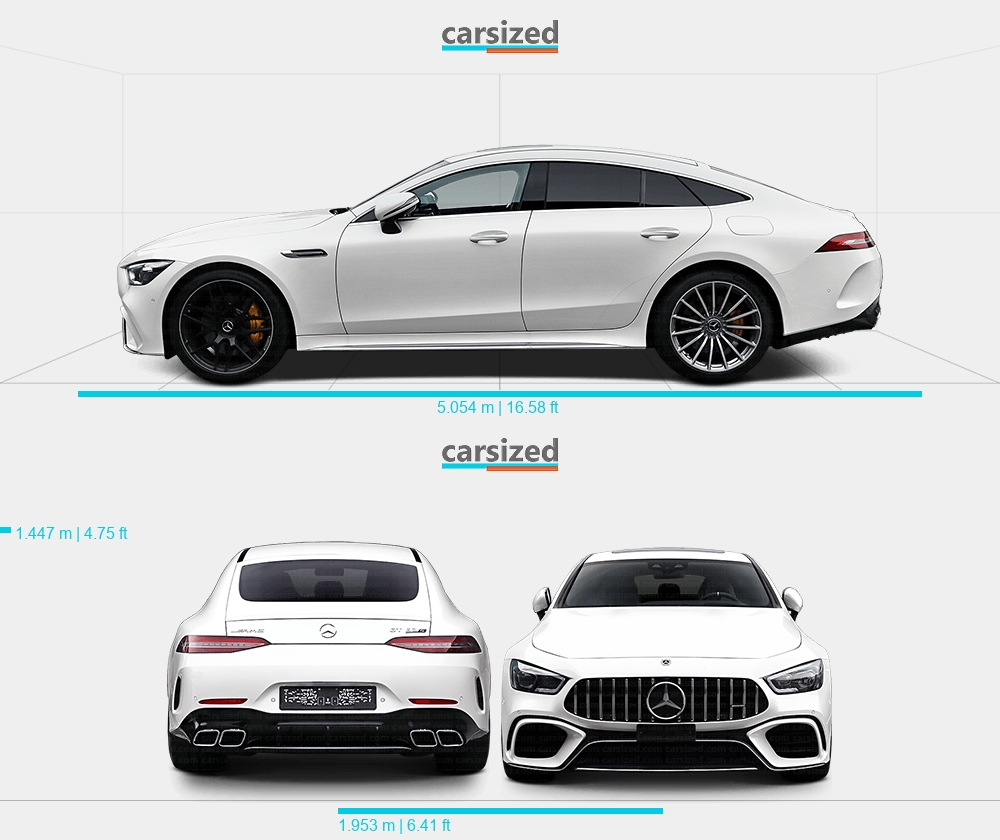 Mercedes-Benz AMG GT 2018-2021 Dimensions Side View