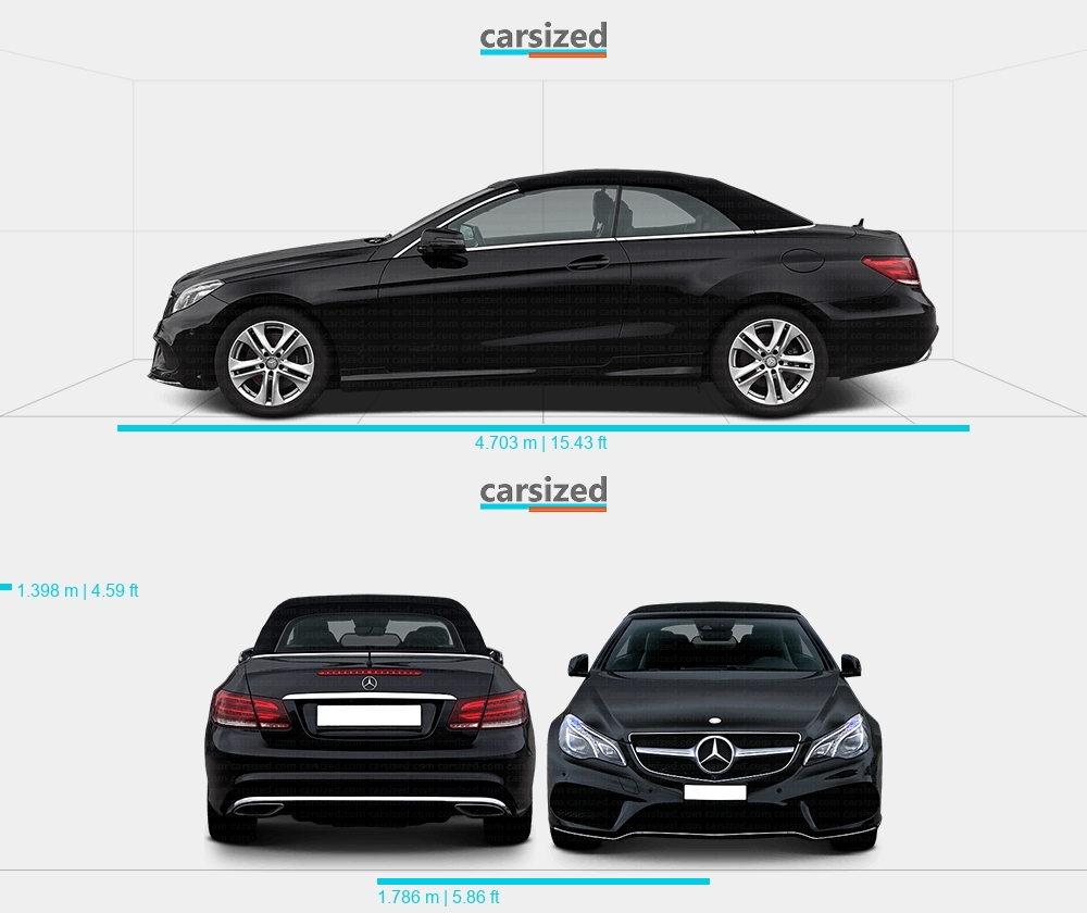 Mercedes-Benz E-Class 2013-2016 Dimensions Side View