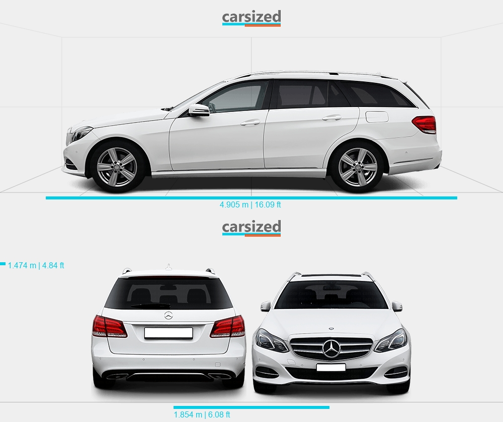 Mercedes-Benz E-Class 2013-2017 Dimensions Side View