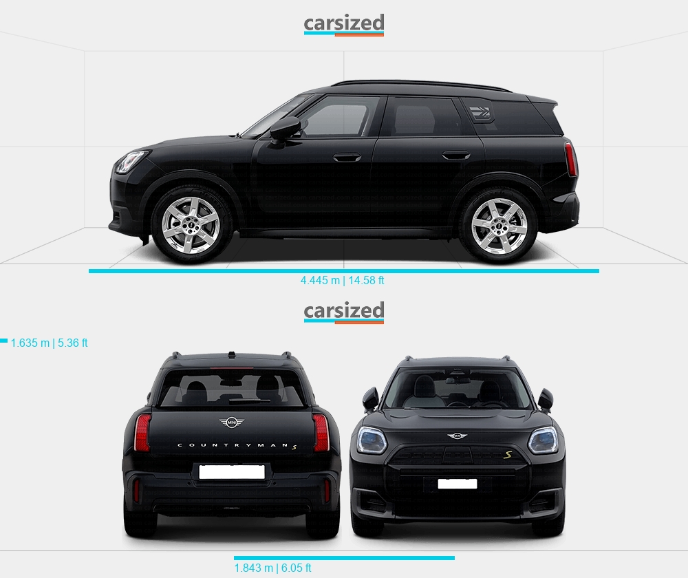 MINI Countryman 2023-present Dimensions Side View