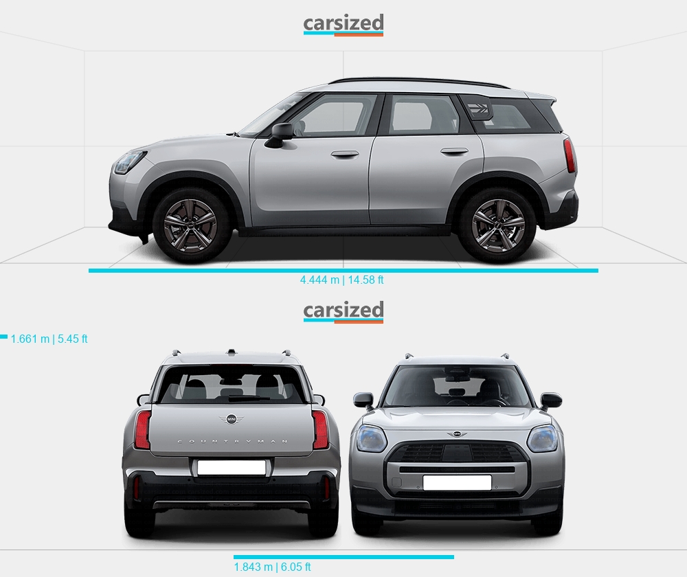 MINI Countryman 2023-present Dimensions Side View