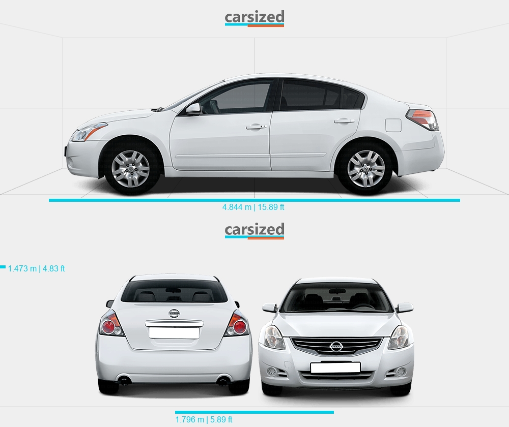Nissan Altima 2011-2012 Dimensions Side View