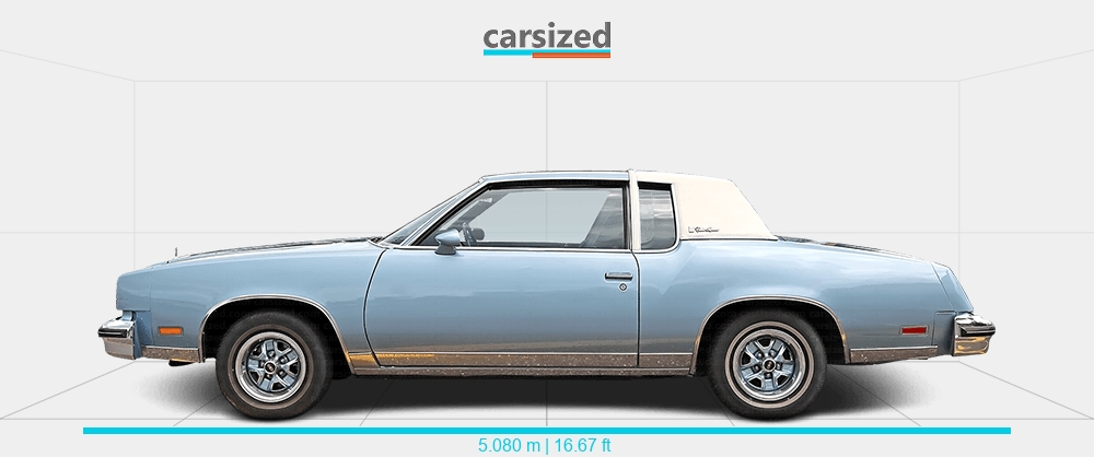 Oldsmobile Cutlass Supreme 1977-1988 Dimensions Side View