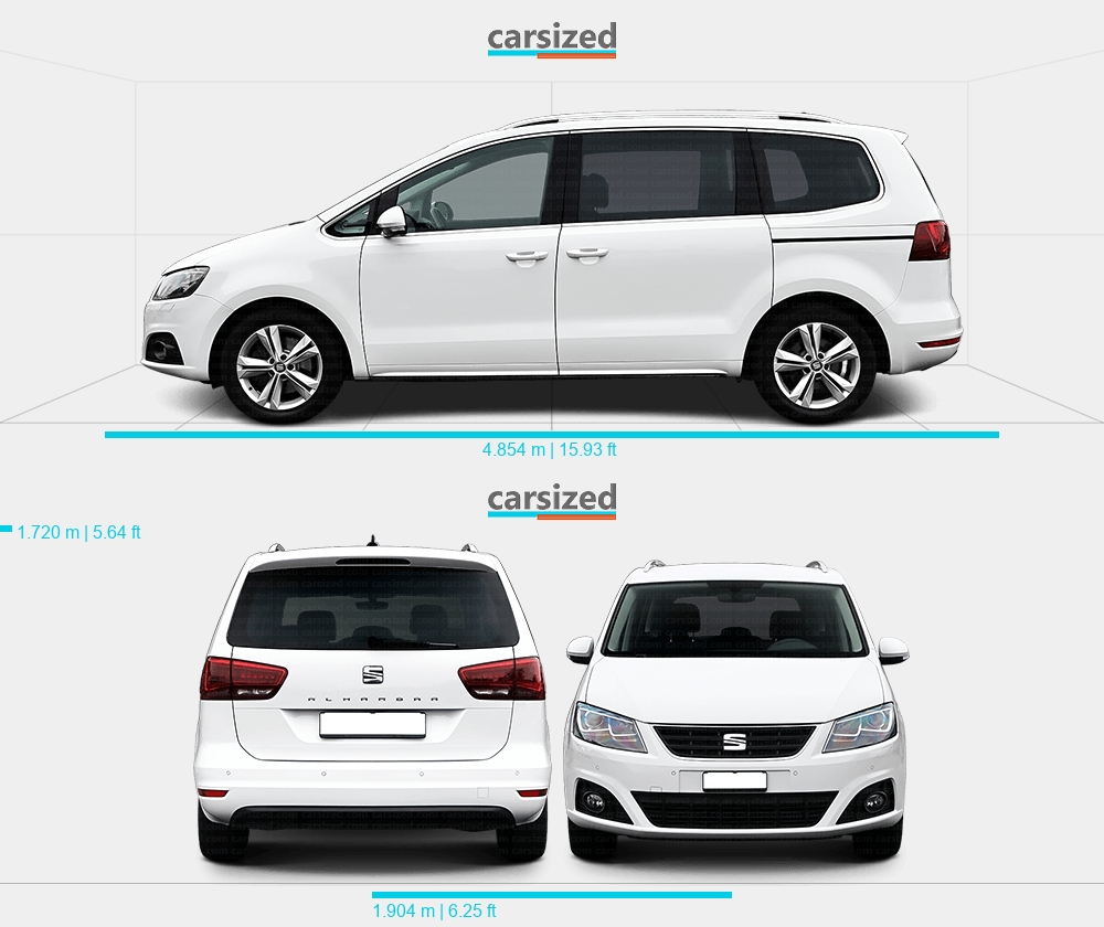 Seat Alhambra 2010-present Dimensions Side View