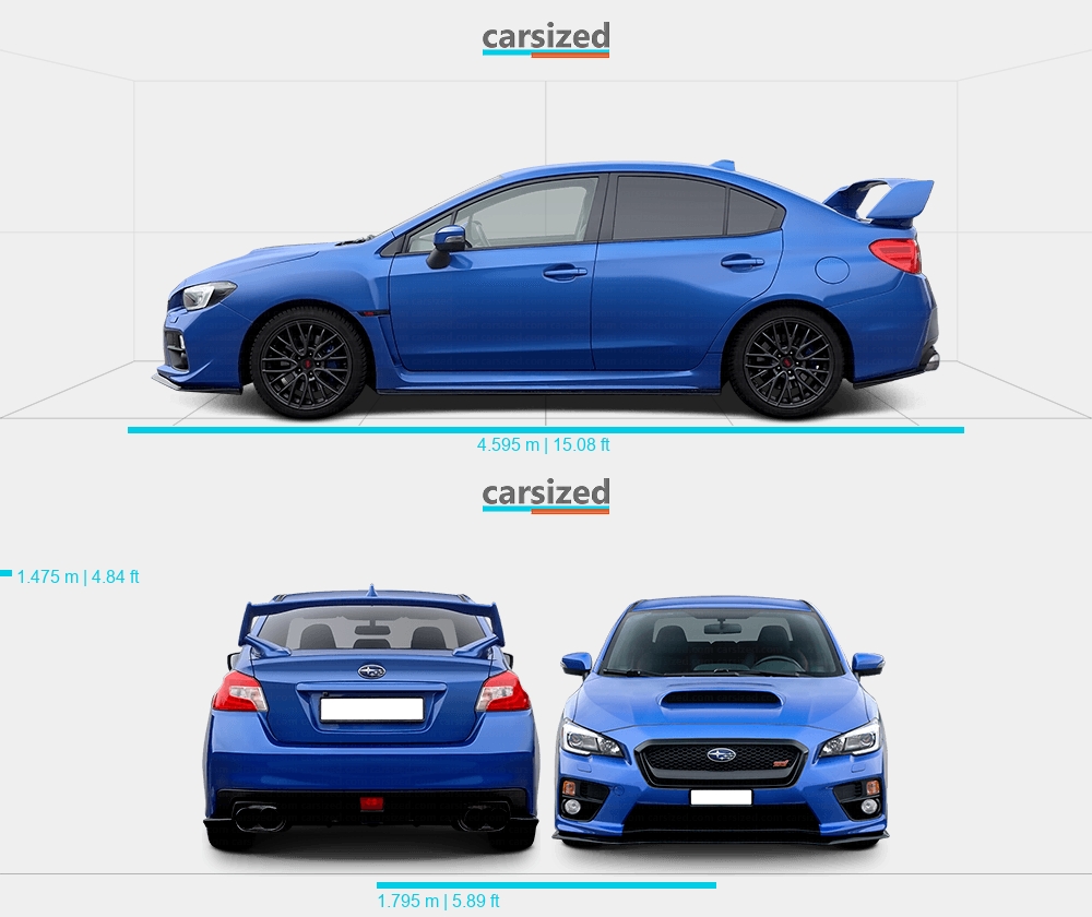 Subaru Impreza 2014-2016 Dimensions Side View