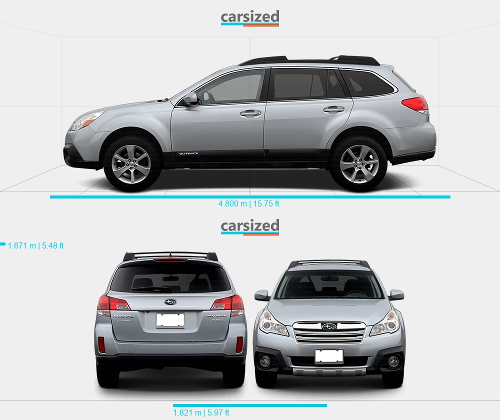 Subaru Outback 2013-2014 Dimensions Side View