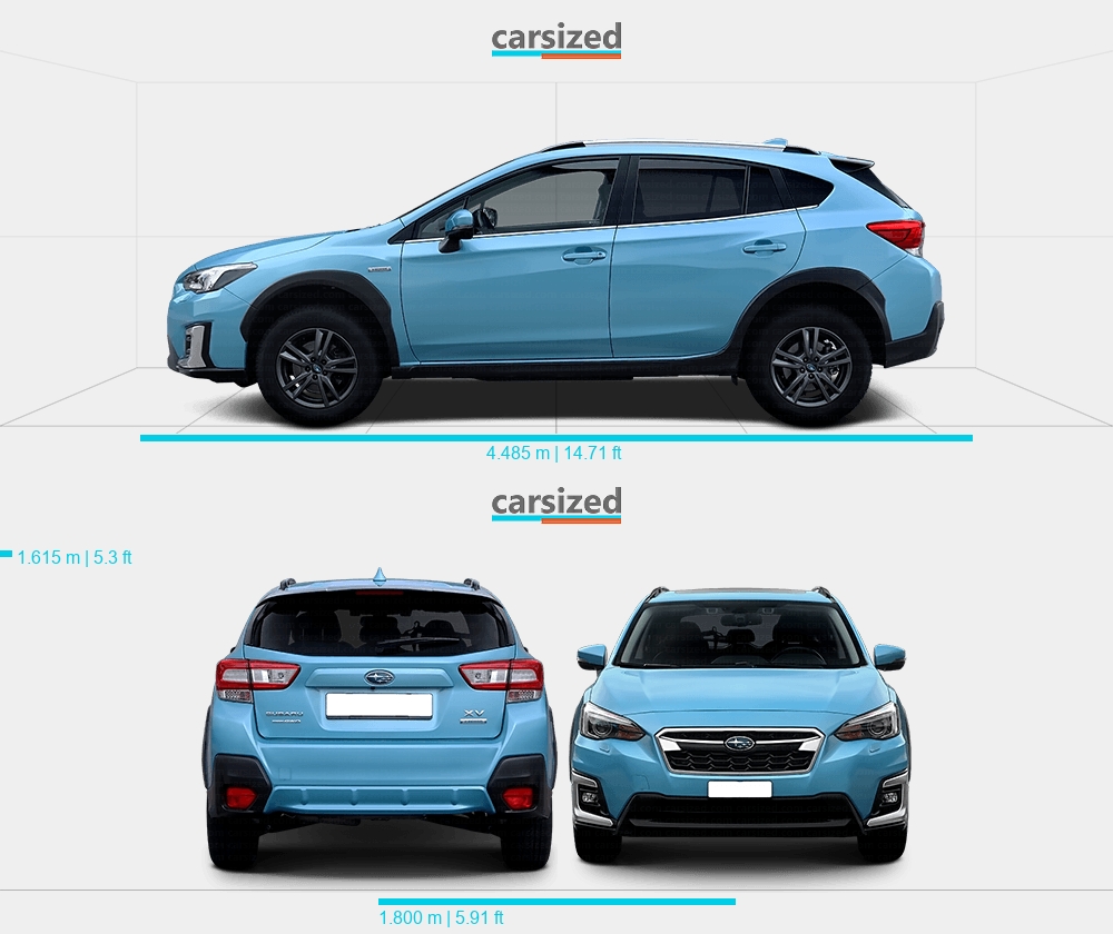 Subaru XV Crosstrek 2017-2020 Dimensions Side View