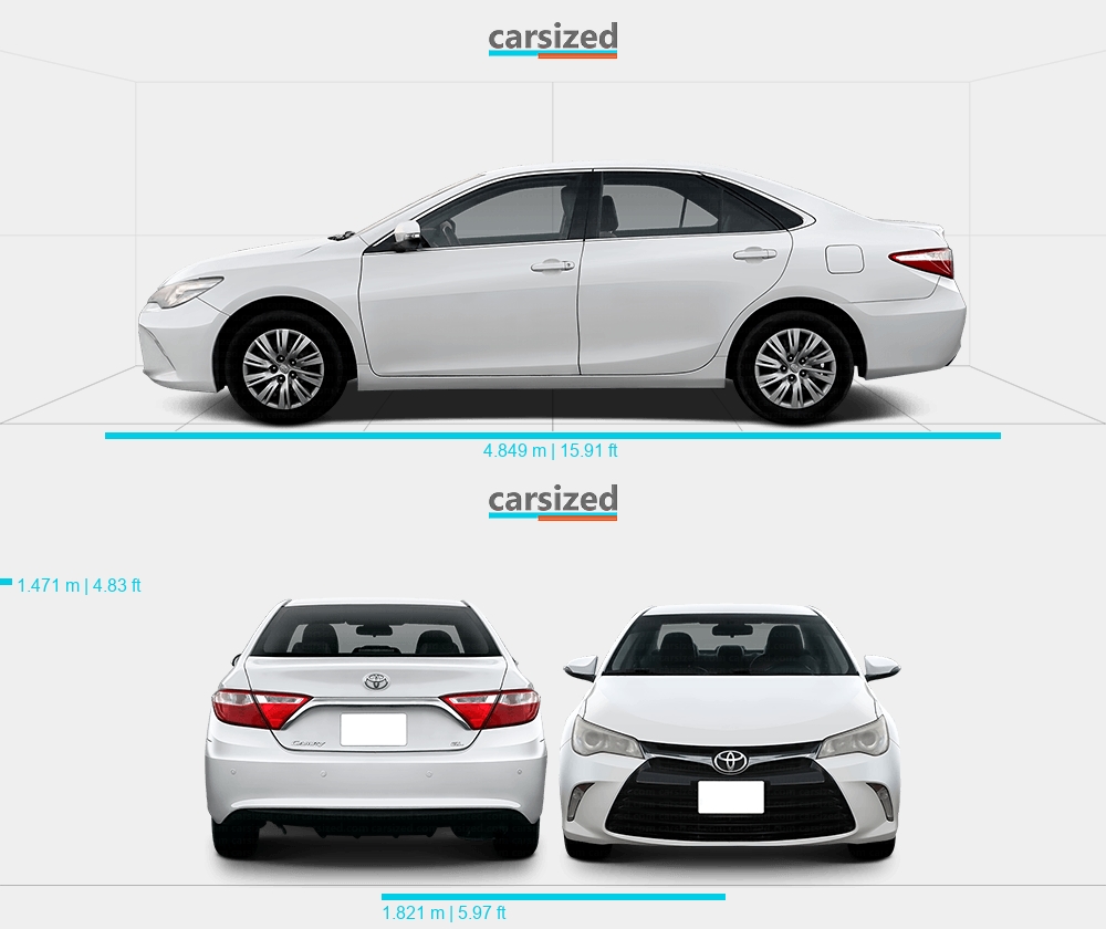 Toyota Camry 2014-2017 Dimensions Side View