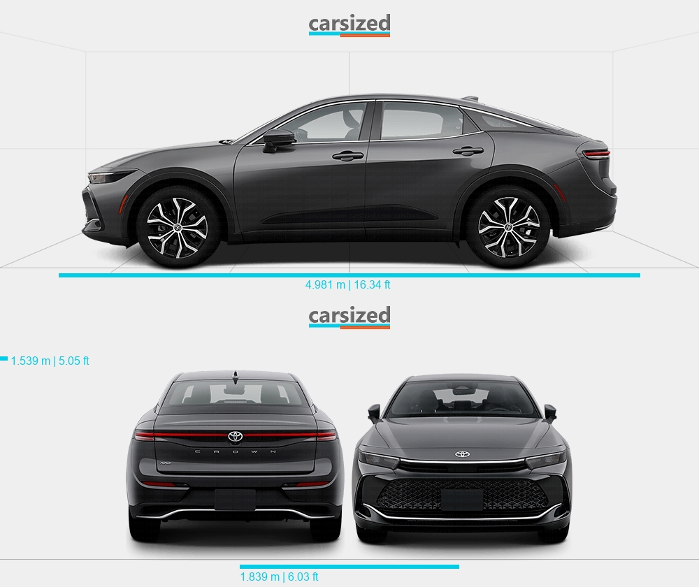 Toyota Crown 2022-present Dimensions Side View