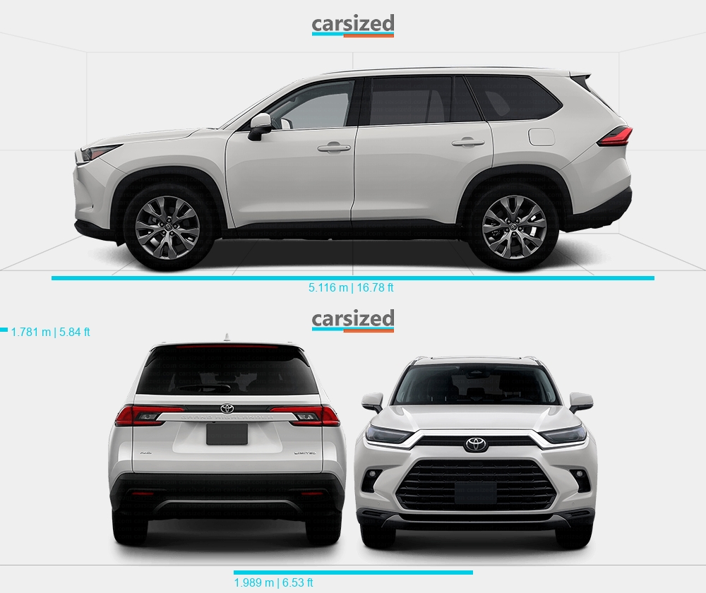 Toyota Grand Highlander 2023-present Dimensions Side View