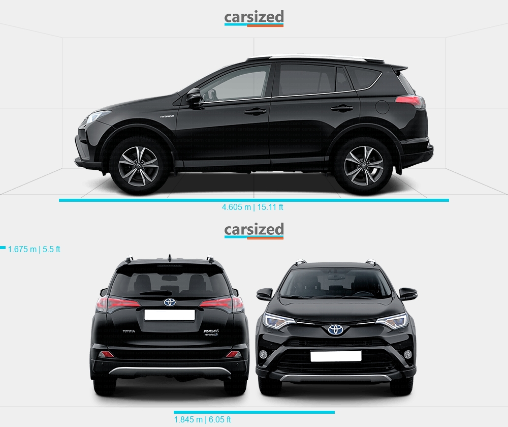 Toyota RAV4 2016-2018 Dimensions Side View